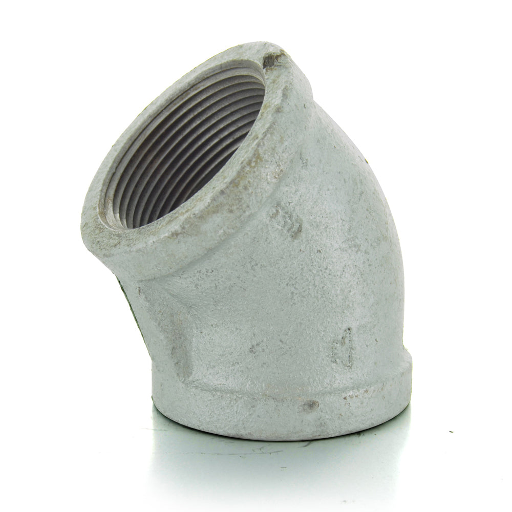 1" Schedule 40 Female NPT Galvanized Welded Malleable Iron 45 Degree E – Winzer