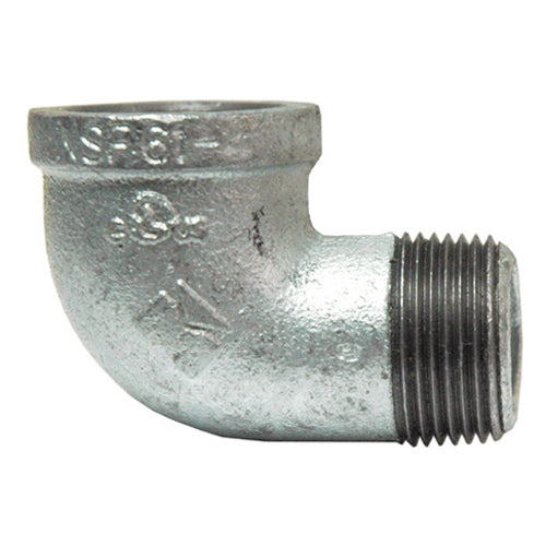 3/4 Inch Sch 40 Threaded Galvanized Malleable Iron 90 Degree Street El ...